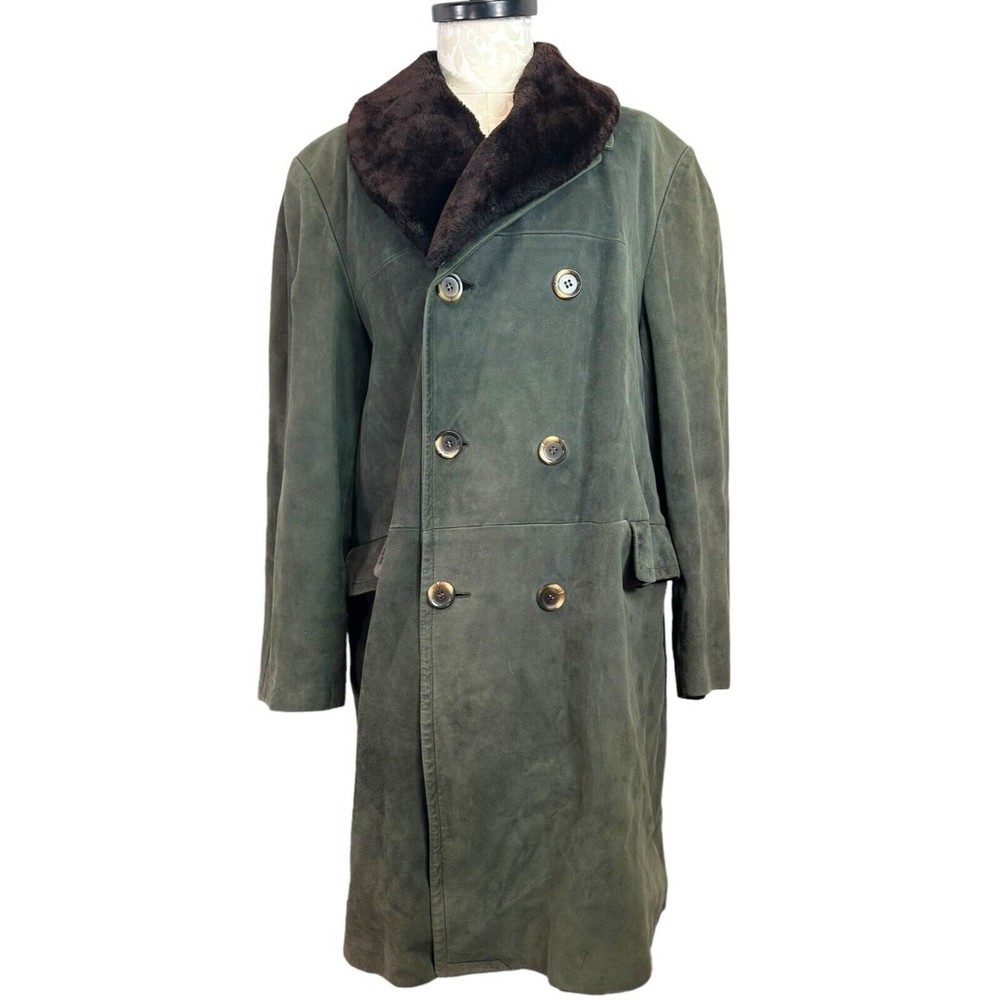 Vintage Cortefiel Suede Trench Coat Removable Lining … - Gem